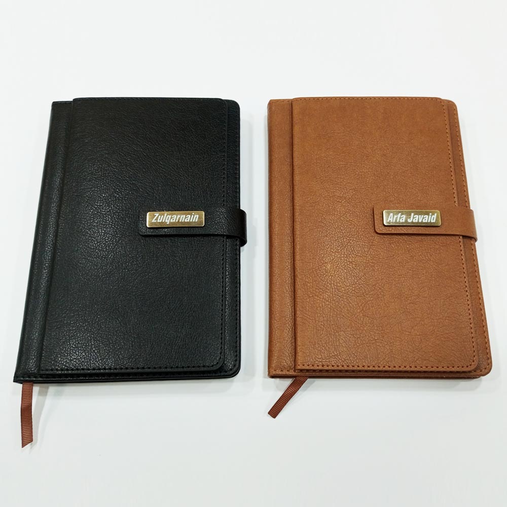 Leather Diary With Cards & Mobile Pockets Name Engraved – MugArt