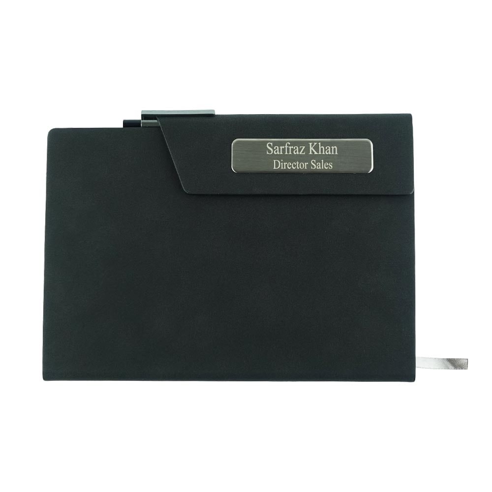 Leatherette Journal With Pen | Curved Magnetic Closing | Name Engraved ...