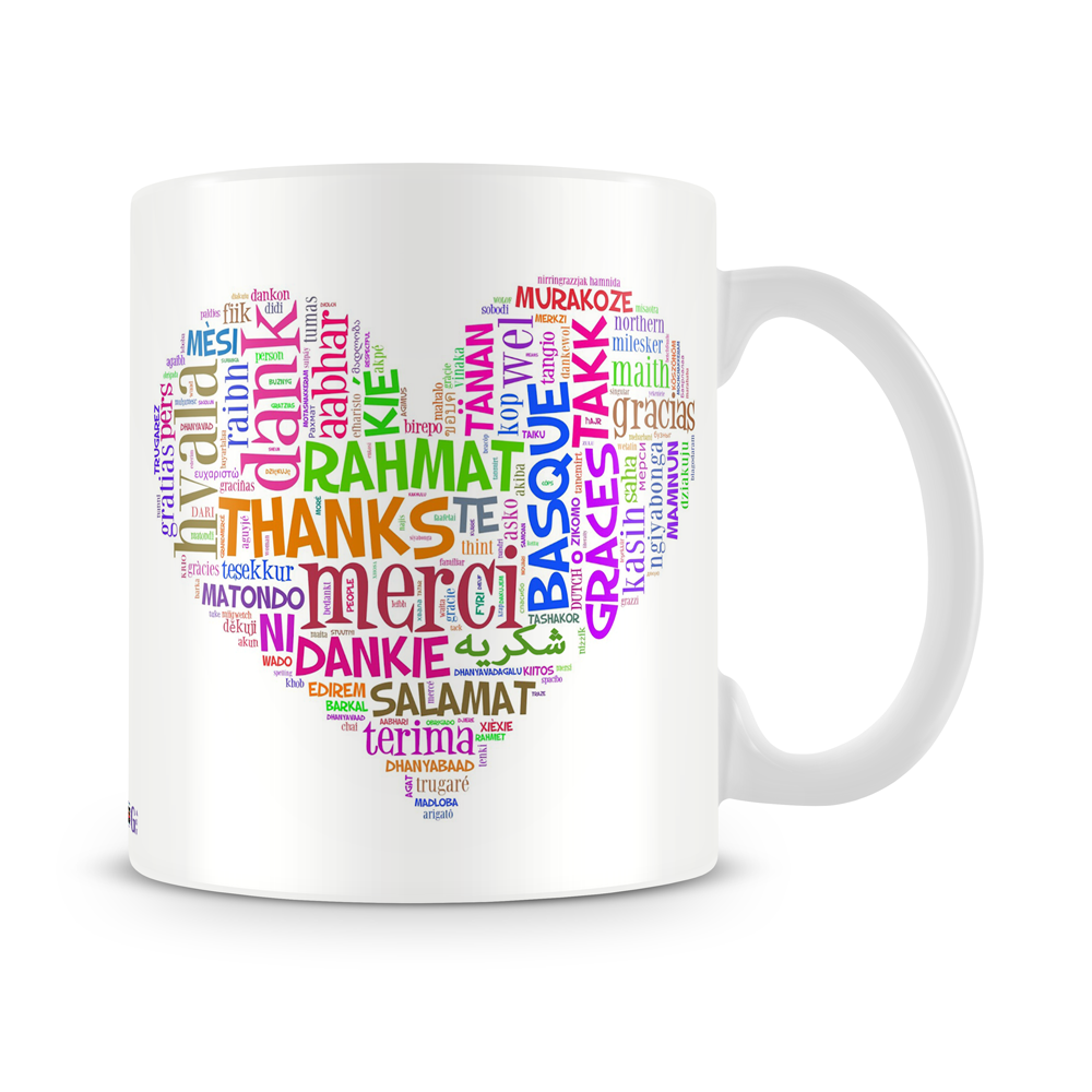 Thank You Multi Languages Mug – MugArt